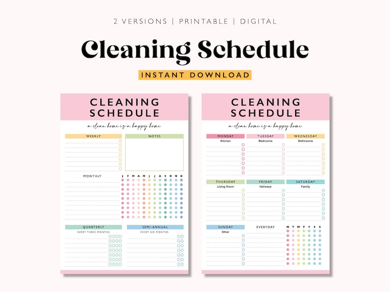 Editable Cleaning Checklist, Digital Cleaning Schedule, Chore List ...