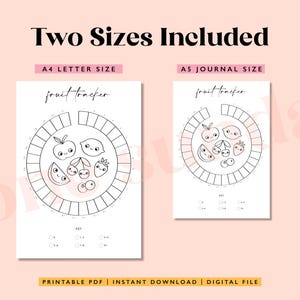 Fruit Tracker, A5 Journal Page Printable, Fruit & Veg Habit Tracker ...