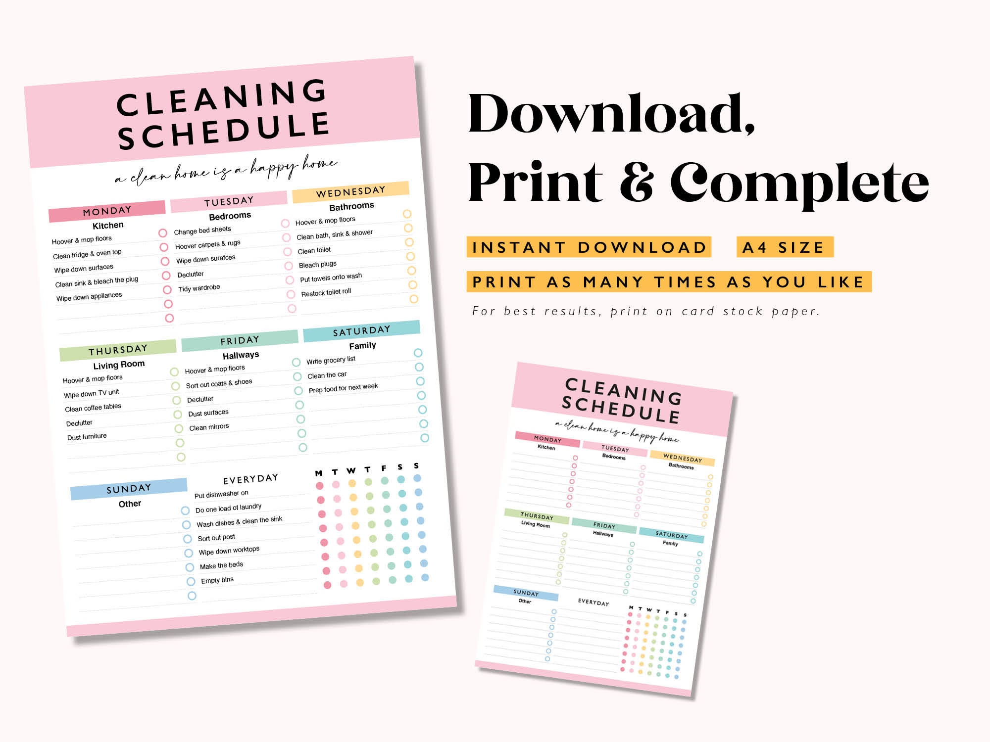 Editable Cleaning Checklist, Digital Cleaning Schedule, Chore List ...