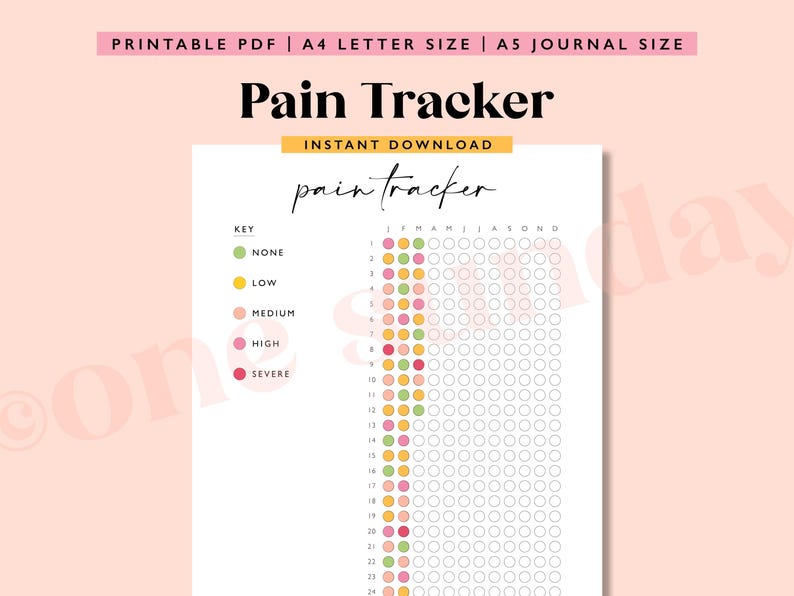 Yearly Pain Tracker: Printable Health Journal (A4/A5 PDF) - Etsy