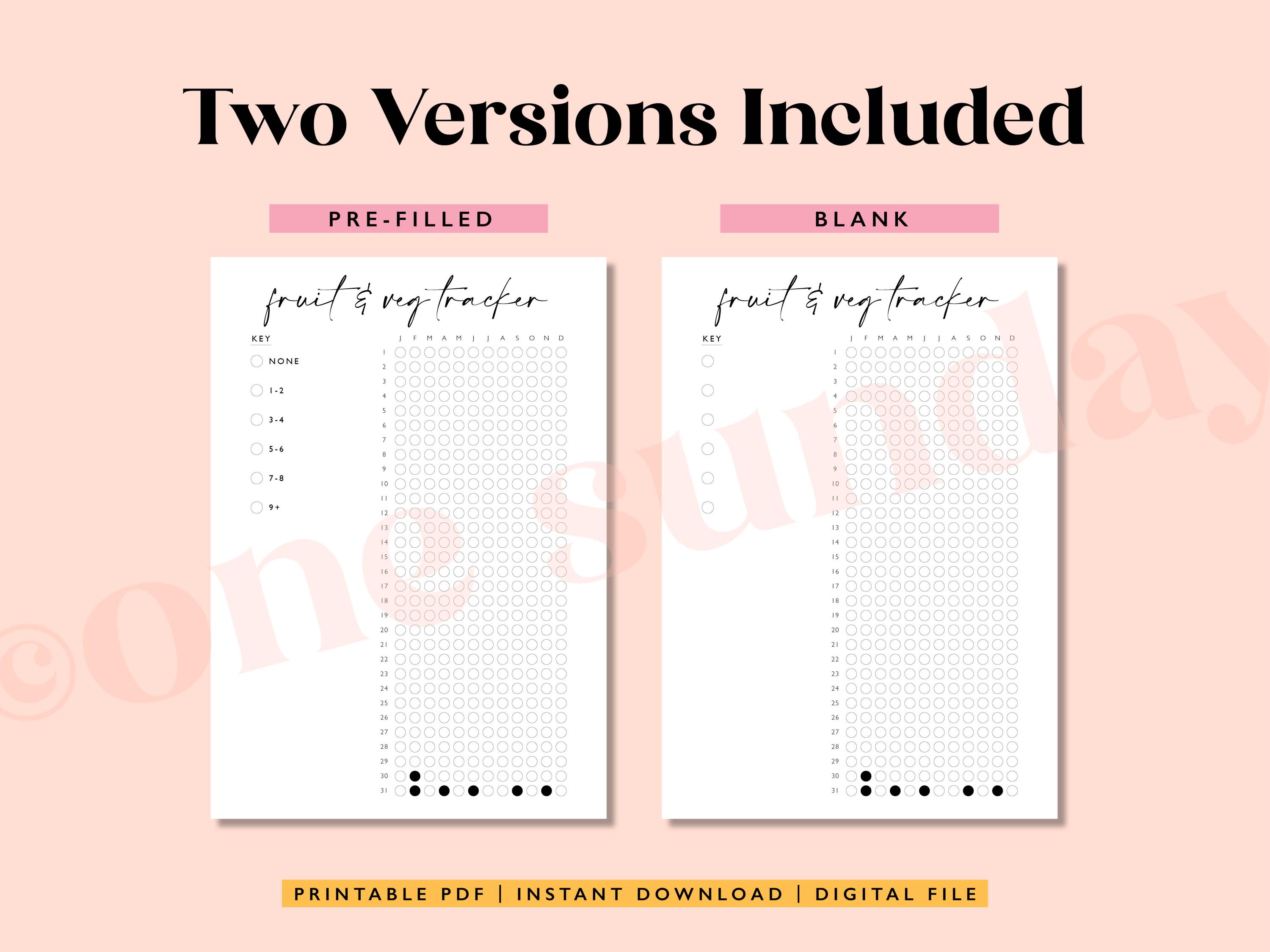 Fruit & Veg Tracker: A5 Printable Journal Page (PDF Download) - Etsy
