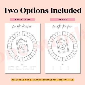 Health Tracker, Printable Journal Page, Medical Tracker, Planner Page ...