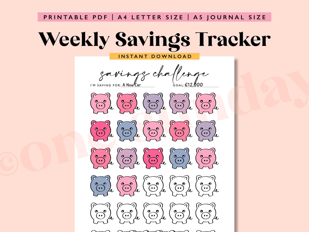 Weekly Savings Tracker: A5 Printable Journal Page (PDF Download) - Etsy