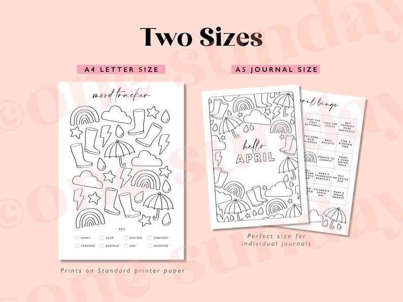 April 2026 Journal Bundle, Mood Tracker, A5 Printable (PDF) - Etsy