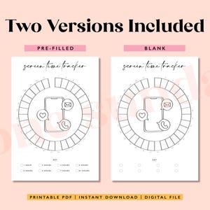 Daily Screen Time Tracker, A5 Journal Page Printable, Screen Habit ...