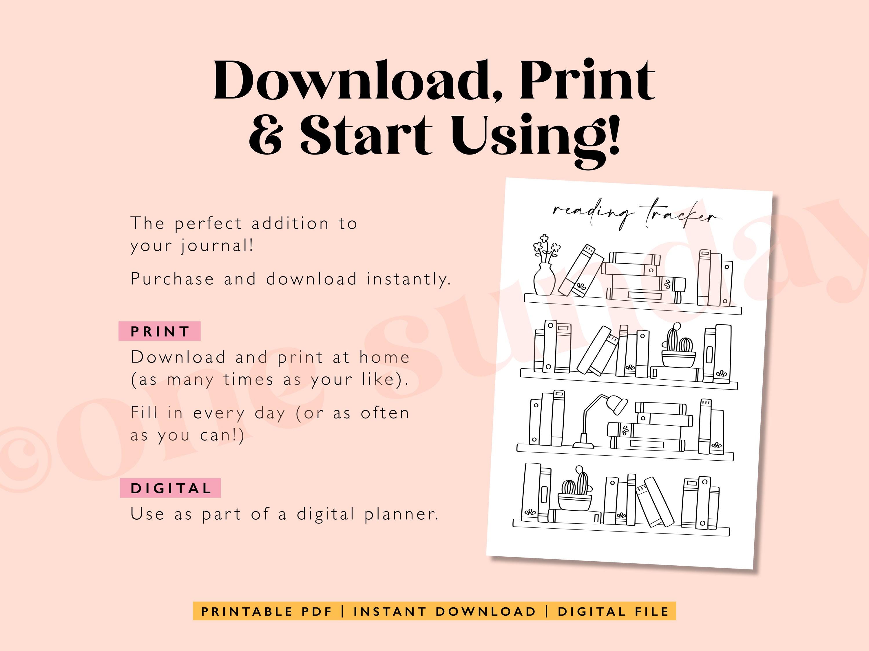 Reading Habit Tracker Bundle: Printable A5 Journal Pages (PDF) - Etsy