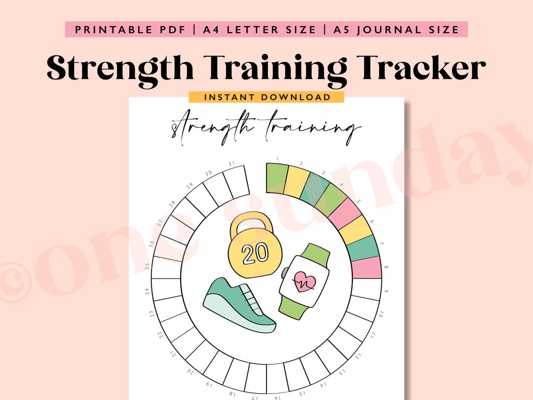 Weight Training Tracker: Monthly Fitness Journal (digital Download) - Etsy