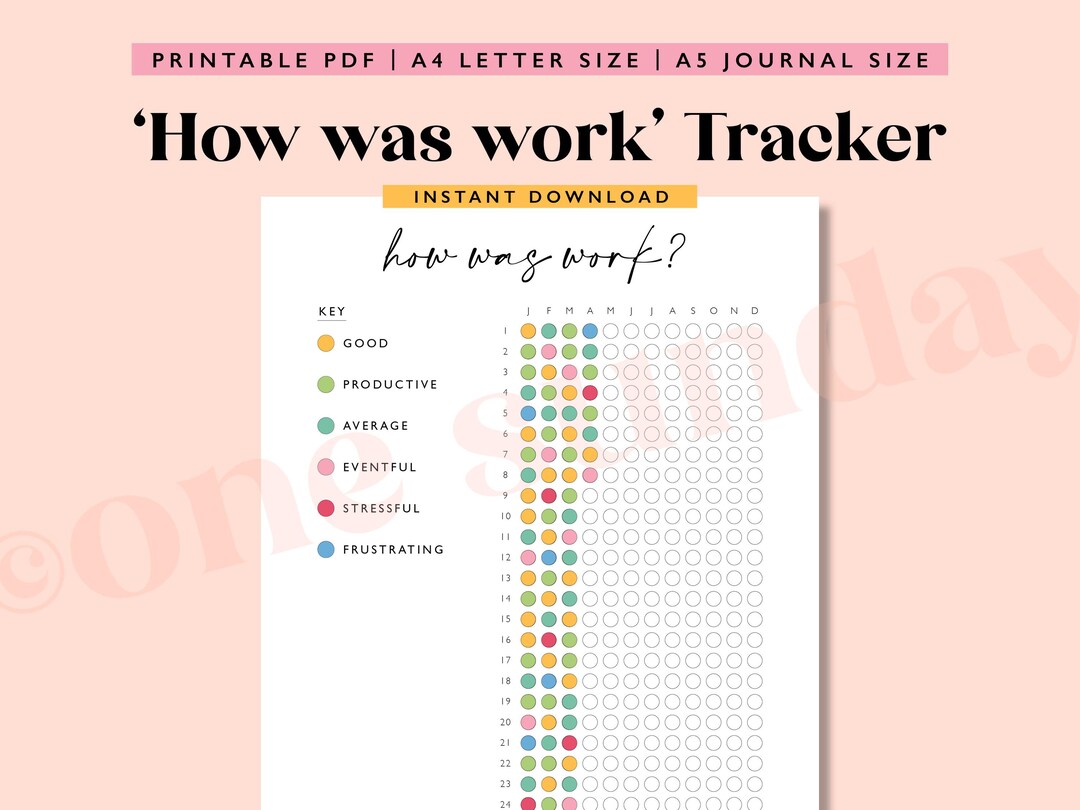 How Was Work Tracker, A Year in Dots, Work Tracker, Wellbeing Tracker ...