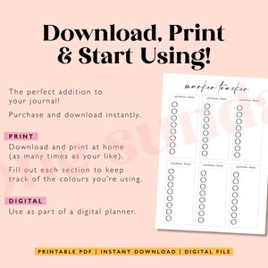 Marker Tracker: A5 Journal Page Printable (PDF Download) - Etsy