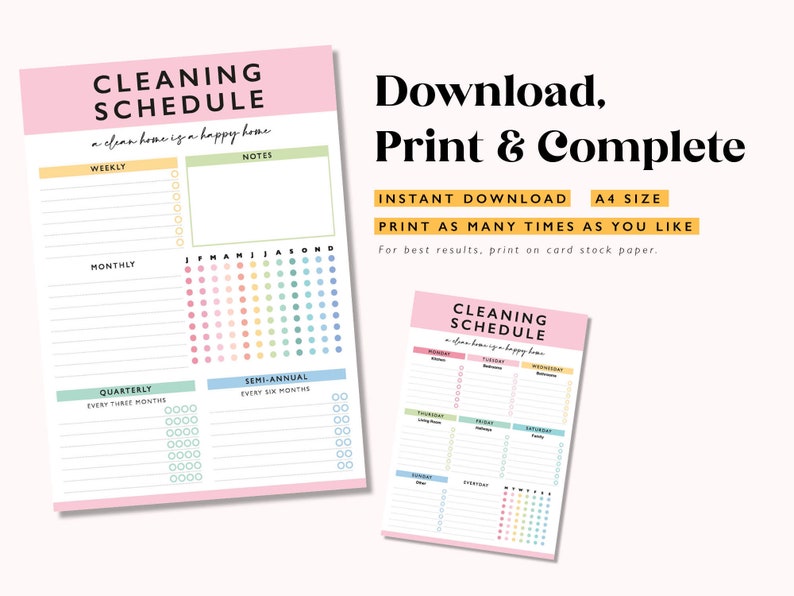Editable Cleaning Checklist, Digital Cleaning Schedule, Chore List ...