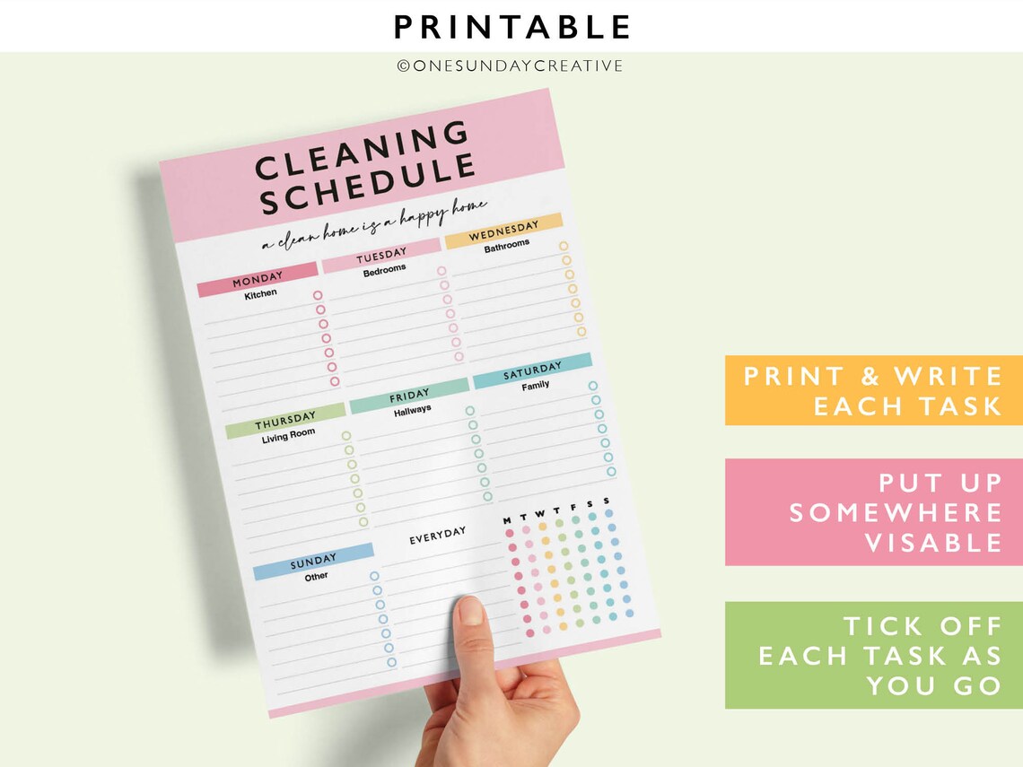 Editable Cleaning Checklist Digital Cleaning Schedule Chore - Etsy