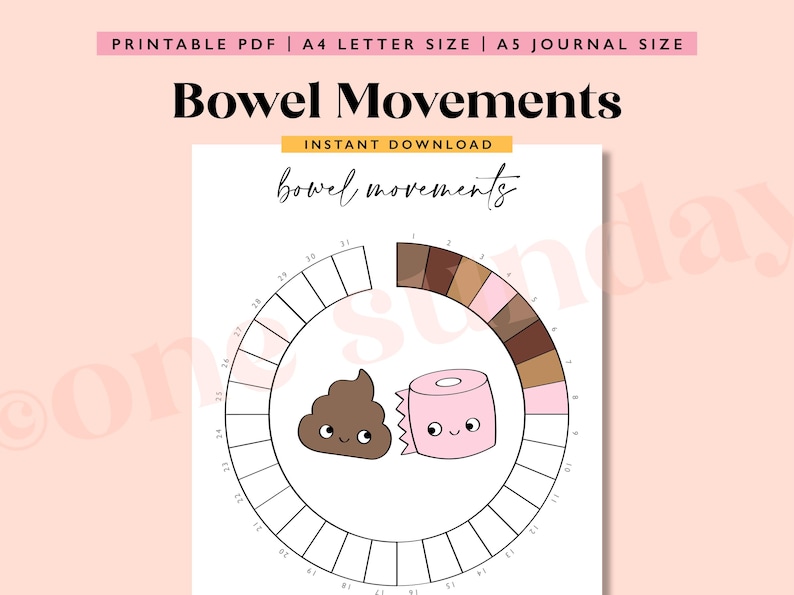 Bowel Movement Tracker: Printable Health Journal (PDF) - Etsy
