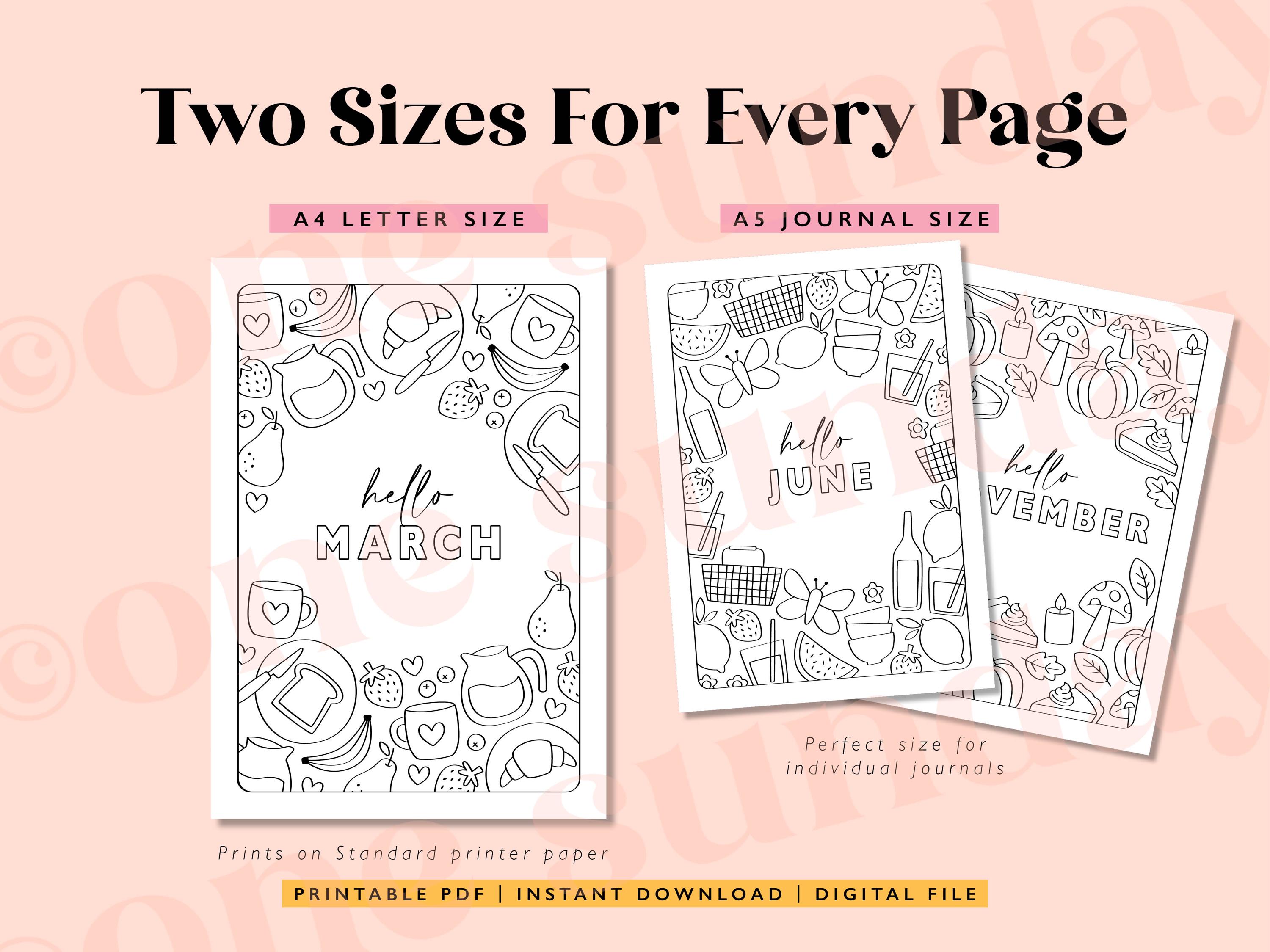 2026 Monthly Journal Cover Pages: A5 Printable Planner (PDF) - Etsy