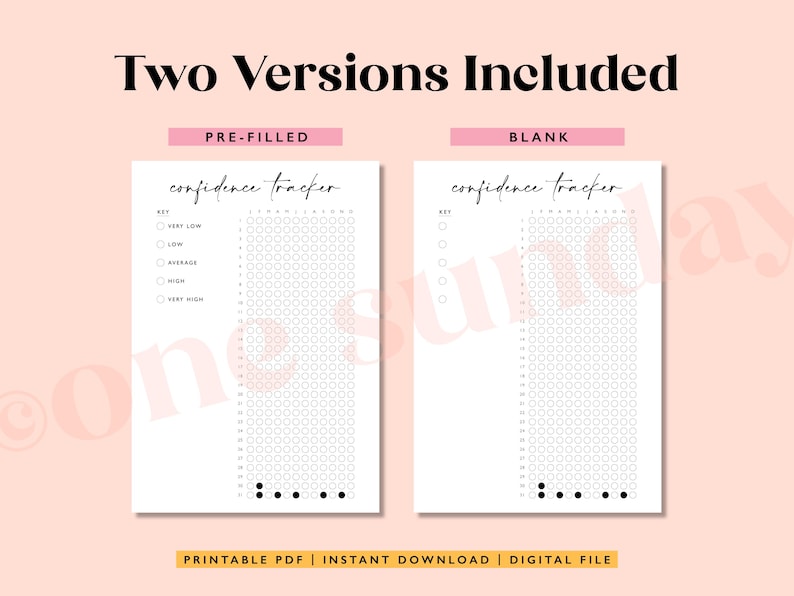 Yearly Confidence Tracker: Printable Habit Journal (A4/A5 Digital ...