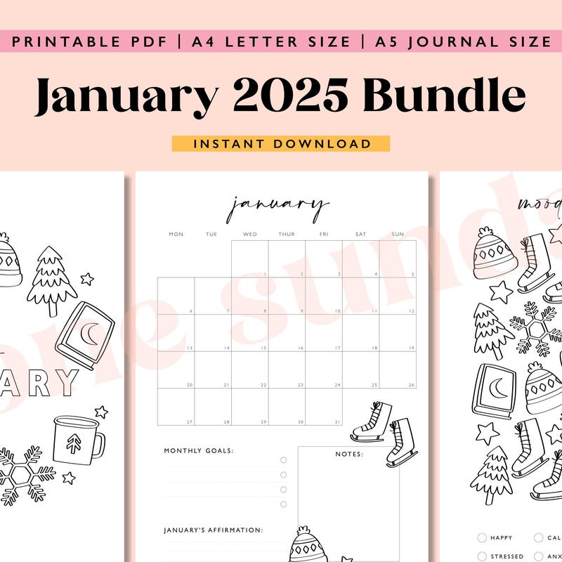 January Cover Page - Etsy