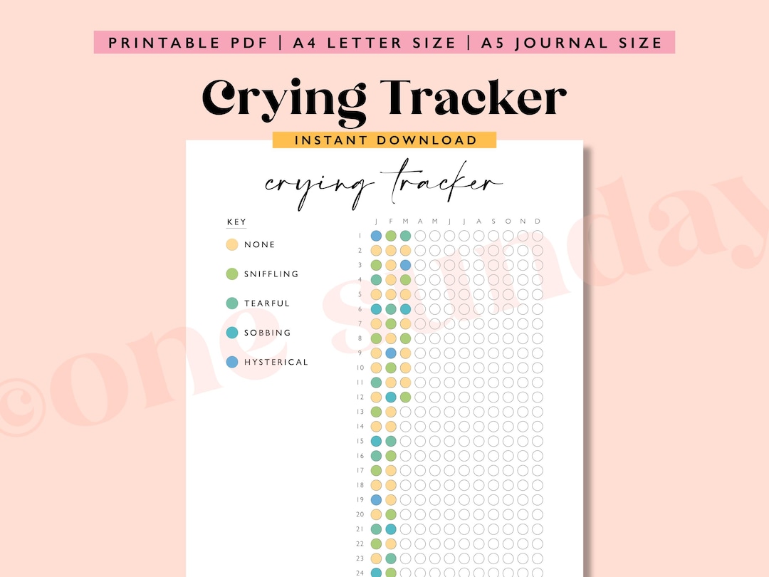 Crying Tracker: Printable A5 Journal Page (digital Download) - Etsy