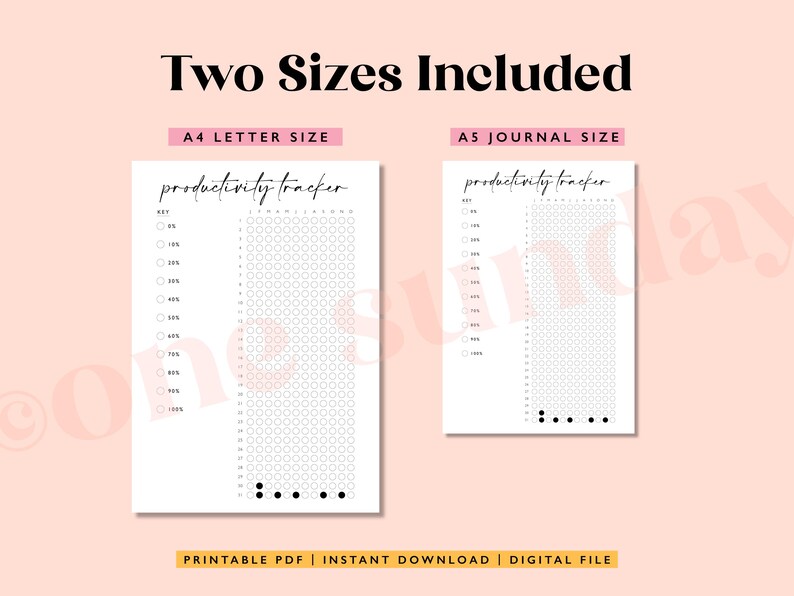 Yearly Habit Tracker: A5 Printable Productivity Journal (digital ...
