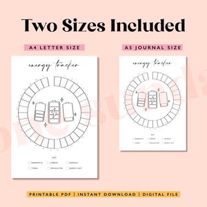 Energy Tracker: Printable Monthly Journal (A5, A4 PDF) - Etsy