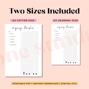 Crying Tracker: Printable A5 Journal Page (digital Download) - Etsy