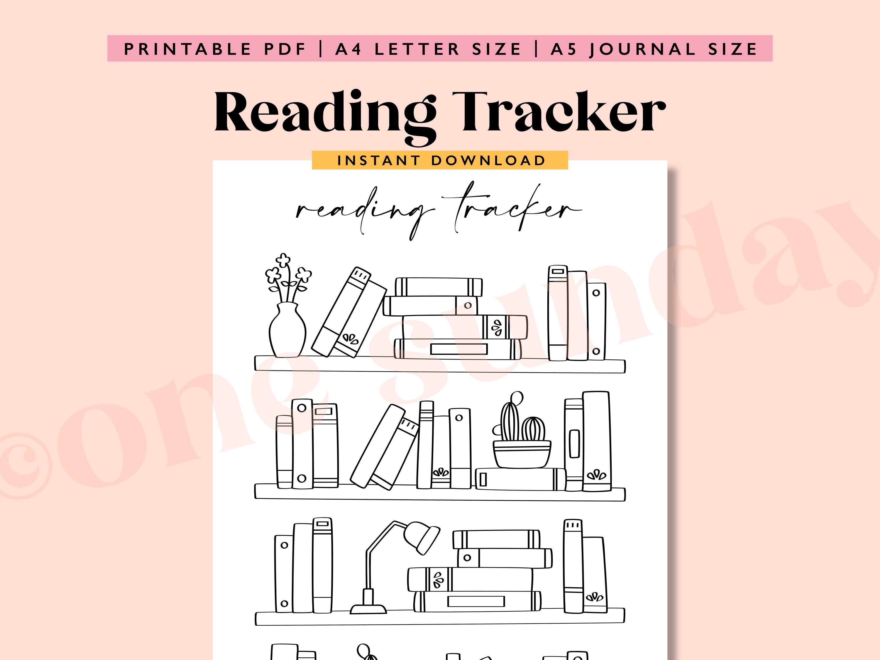 Reading Tracker Journal, Reading Tracker, A5 Journal Page Printable ...