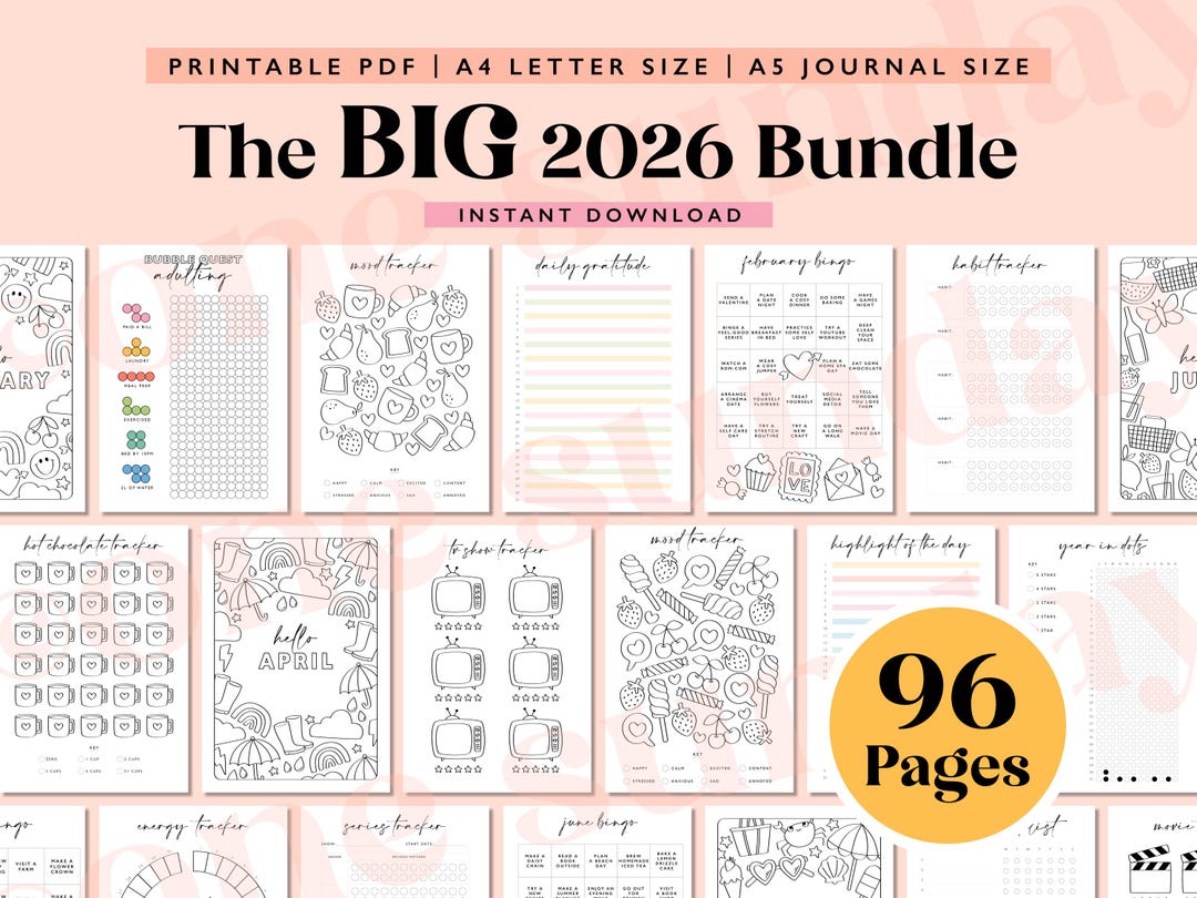 2026 BIG Journal Bundle, Printable Journal Pages, Digital Planner Pages ...