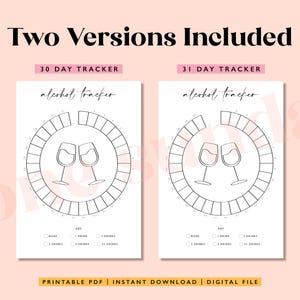 Monthly Alcohol Tracker: A5 Journal Printable (digital Download) - Etsy