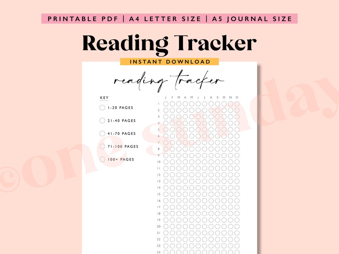 Reading Tracker Journal: A5 Printable, Year in Dots (digital Download ...