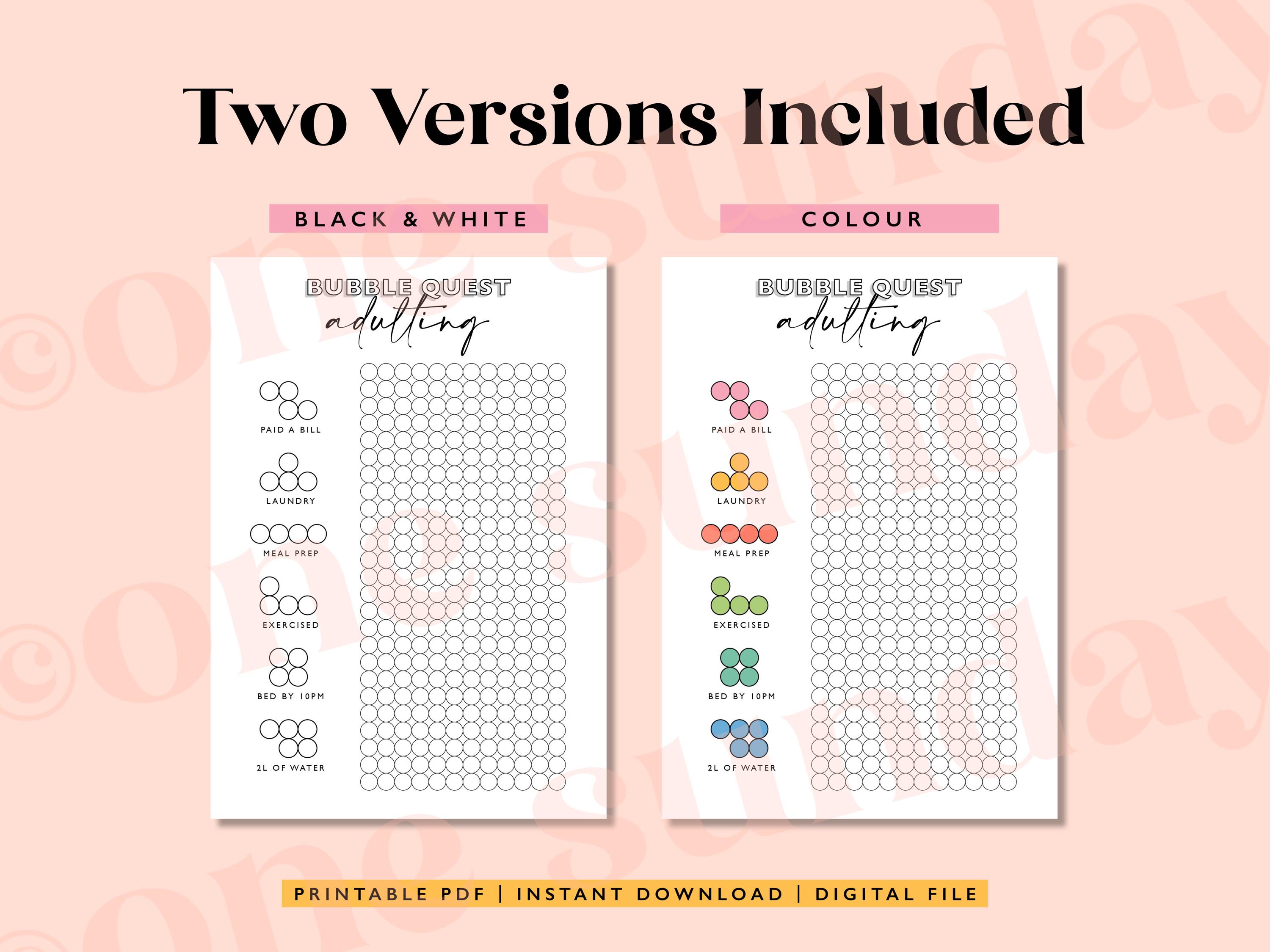 Adulting Tracker: Fun Printable Habit Journal (A4/A5 PDF Download) - Etsy