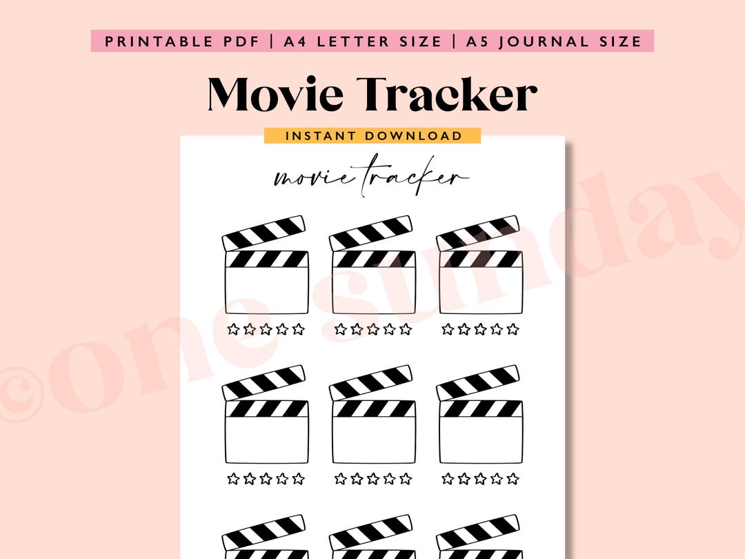 Movie Review Tracker: A5 Journal Printable (digital Download) - Etsy
