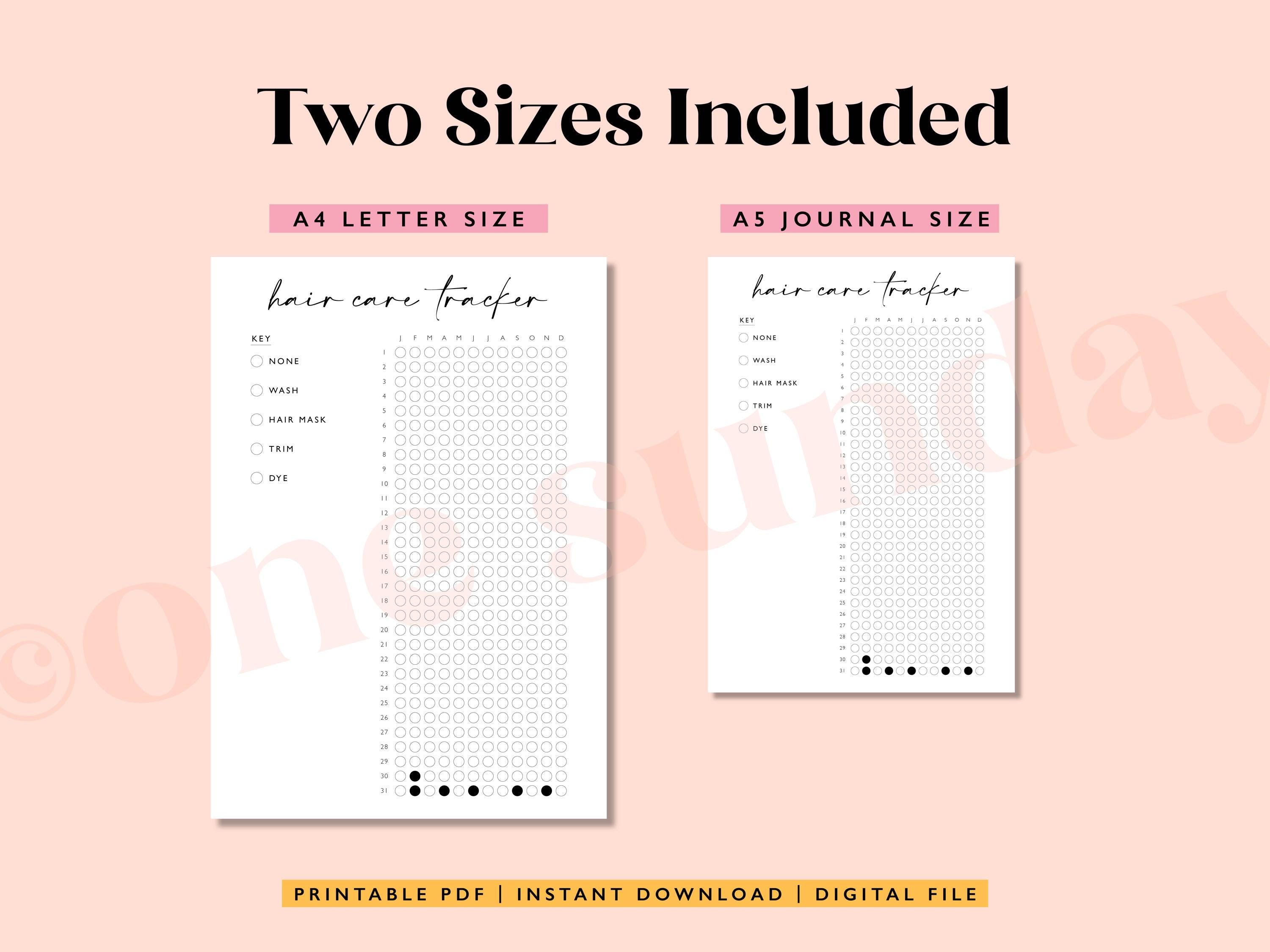 Hair Care Tracker: Printable Yearly Habit Log (A4/A5 PDF Download - Etsy