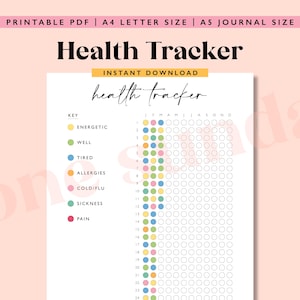 Health Tracker, Printable Journal Page, Health Planner Page, Health ...