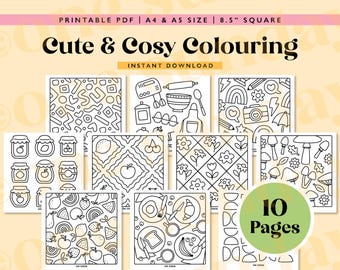 Cute and Cosy Colouring Pages, Bold and Easy Colouring, Summer ...