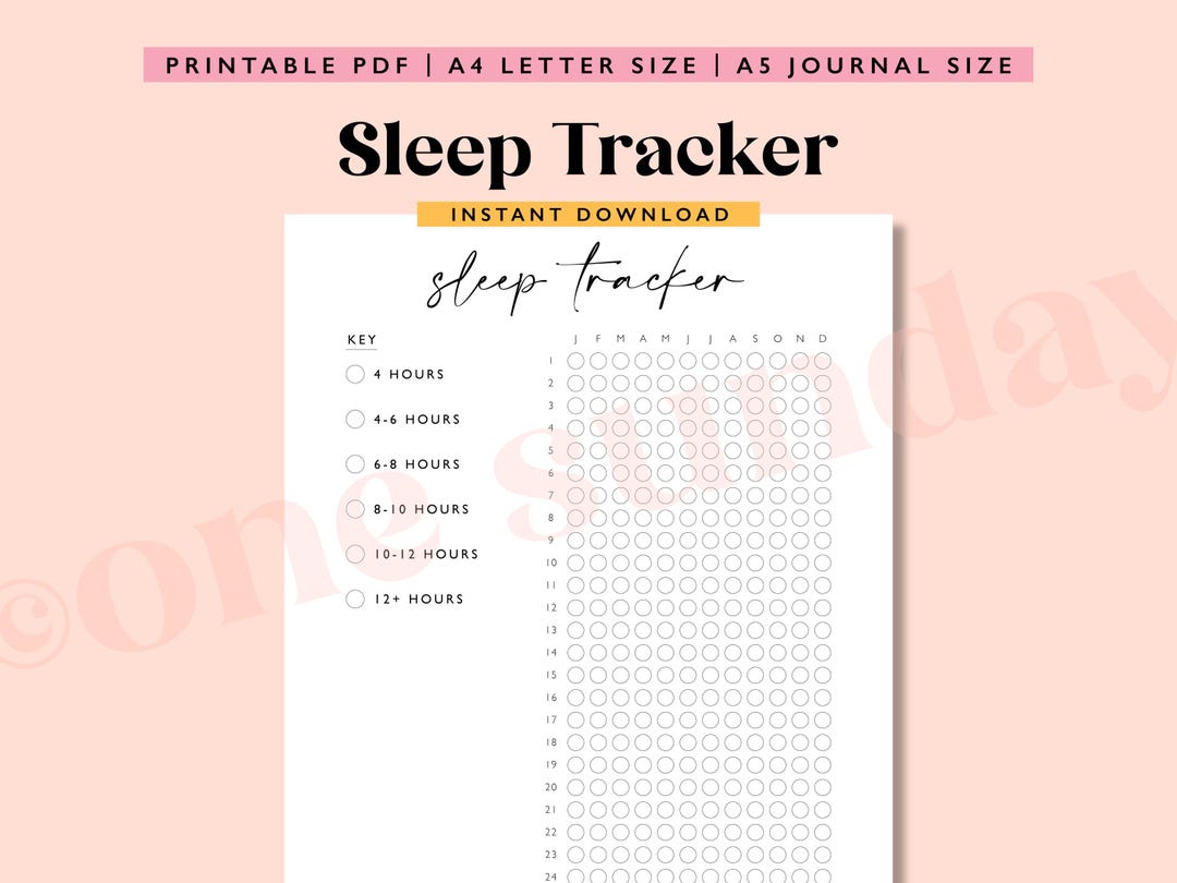 Yearly Sleep Tracker Journal: A5 Printable (digital Download) - Etsy