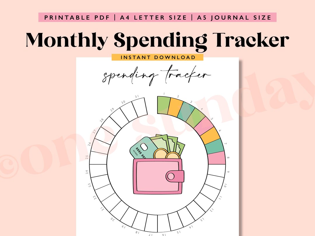 Monthly Spending Tracker: Printable A5 Journal Pages (digital Download ...