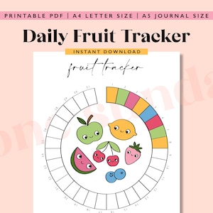 Fruit Tracker, A5 Journal Page Printable, Fruit & Veg Habit Tracker ...