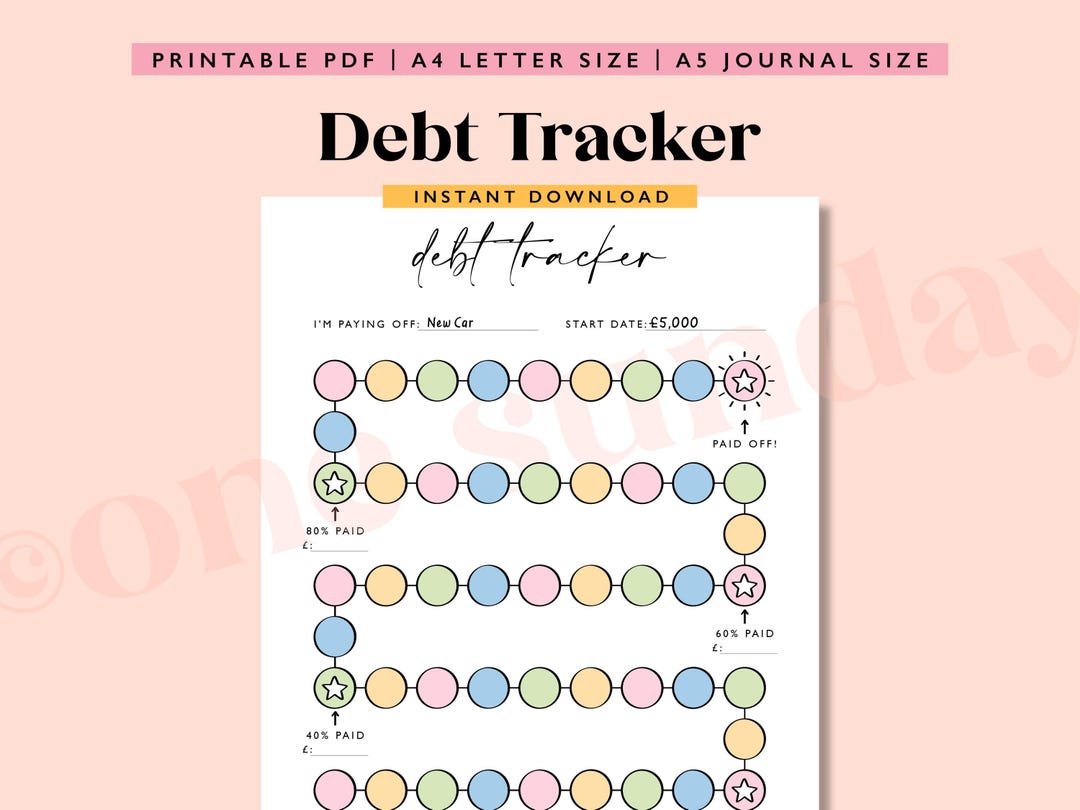 Debt Tracker, A5 Journal Page Printable, Goal Tracker, Finance Tracker ...