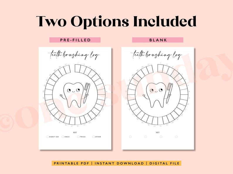 Teeth Brushing Tracker, A5 Journal Page Printable, Printable Journal ...