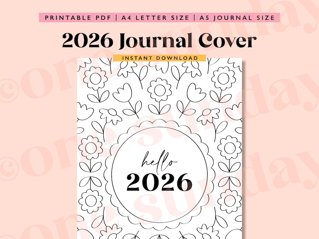 Portada para Bullet Journal 2026, Página para agenda 2026, Planificador ...