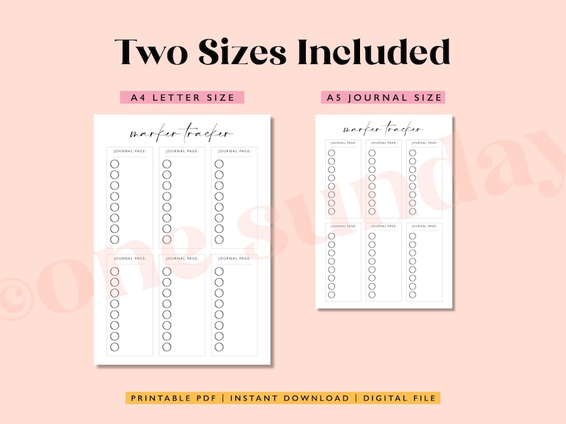 Marker Tracker: A5 Journal Page Printable (PDF Download) - Etsy