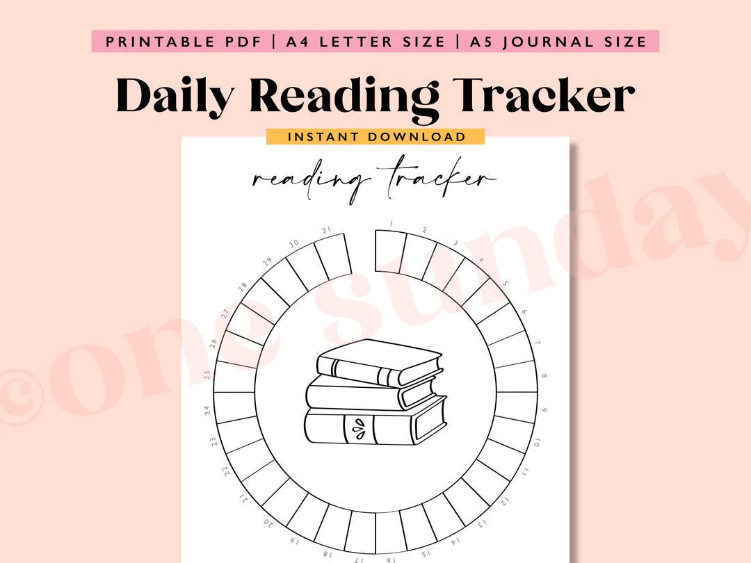 Daily Reading Tracker: A5 Journal Printable (PDF Download) - Etsy