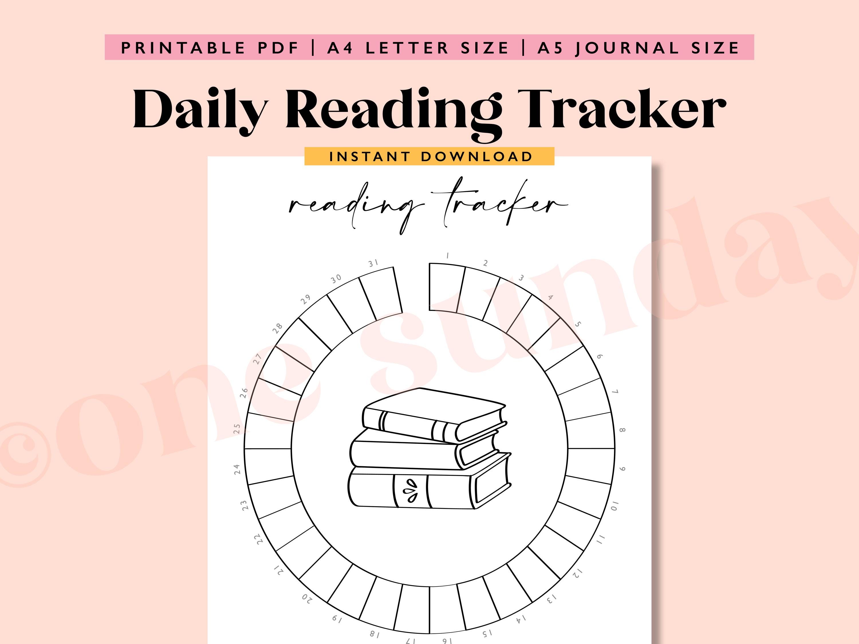 Monthly Reading Tracker: A5 Printable Journal Page (digital Download ...