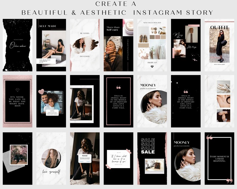 Instagram Story Templates Rose Gold Templates Instagram | Etsy