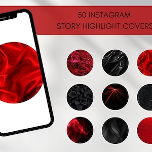 Instagram Story Highlight Covers, Red Highlights, Glitter Instagram ...