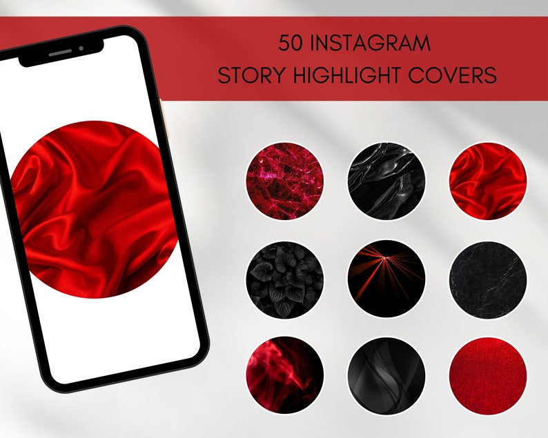 Instagram Story Highlight Covers Red Highlights Glitter - Etsy