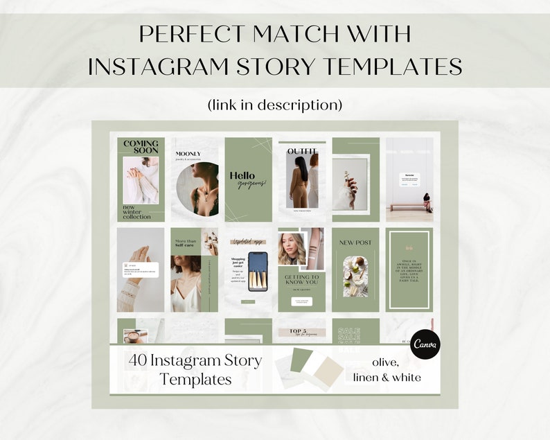 100 Instagram Post Templates Green Templates Instagram - Etsy