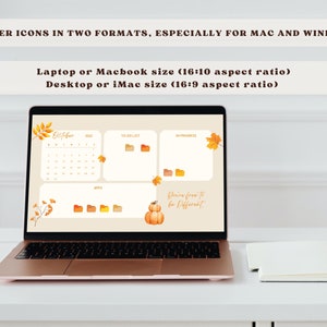 Fall Desktop Wallpaper Organizer Autumn Computer Organizer - Etsy