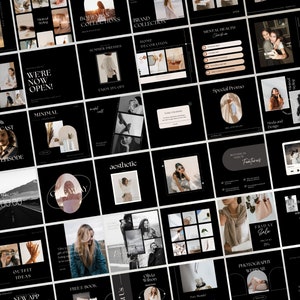 Instagram Post Templates Canva, Black Instagram Templates, Dark Design ...
