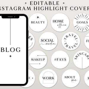 Instagram Highlight Covers, White Covers for Instagram, Minimalist ...