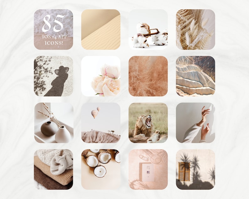 Iphone Ios 14 App Icons Neutral Tone Aesthetic Icons Minimal - Etsy