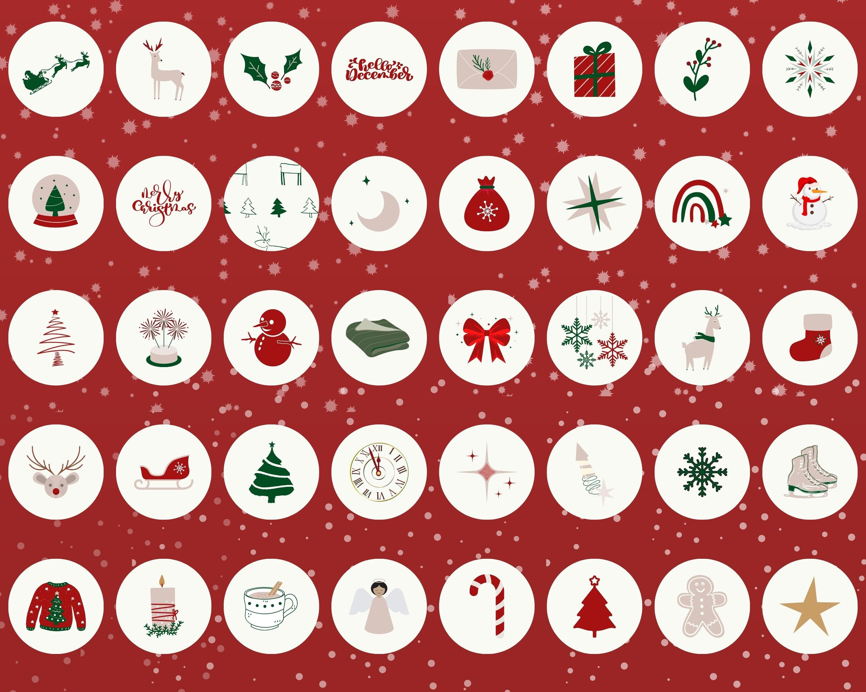 90 Winter Instagram Highlight Covers Christmas Icons for - Etsy